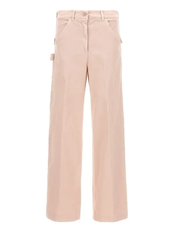 NUDE Cotton Cargo Trousers - Pink