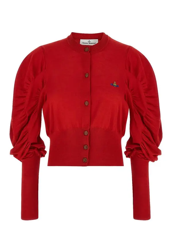VIVIENNE WESTWOOD Eli Wool And Silk Blend Cardigan - Red