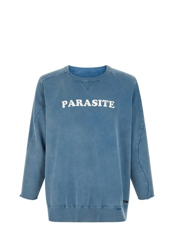 Undercover Gauze Délavé Cotton Sweatshirt - Light Blue