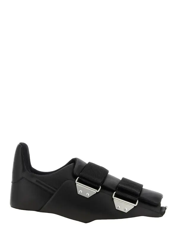 Rick Owens Grainy Cowhide Leather Burritogeth Sneakers - Black