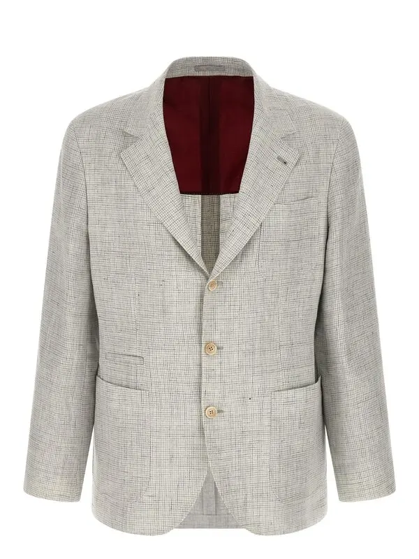Brunello Cucinelli Linen Operated Blazer - Beige