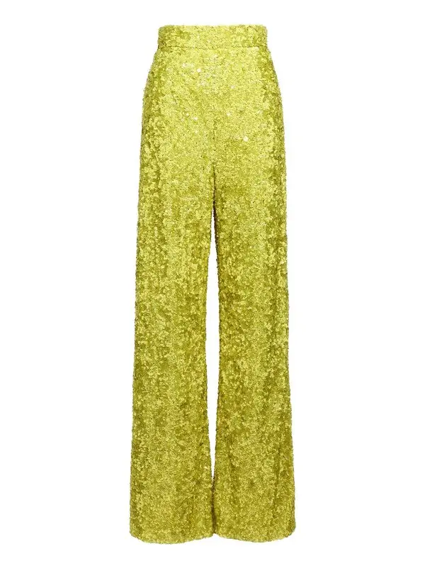Ermanno Scervino Sequin Appliqué Flared Pants - Green