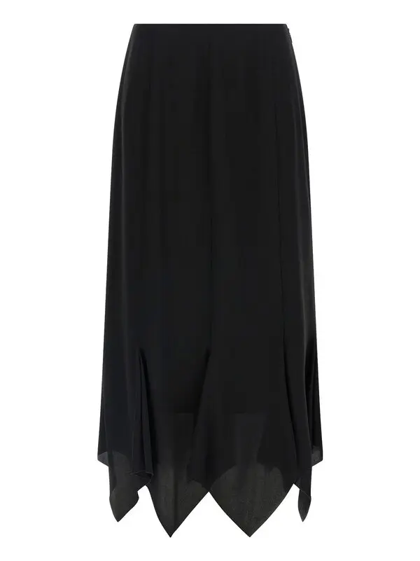 Valentino Garavani Silk Crêpe De Chine Midi Skirt - Black