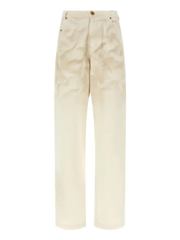 WILLY CHAVARRIA Bad Boy Cotton Denim Jeans - Beige