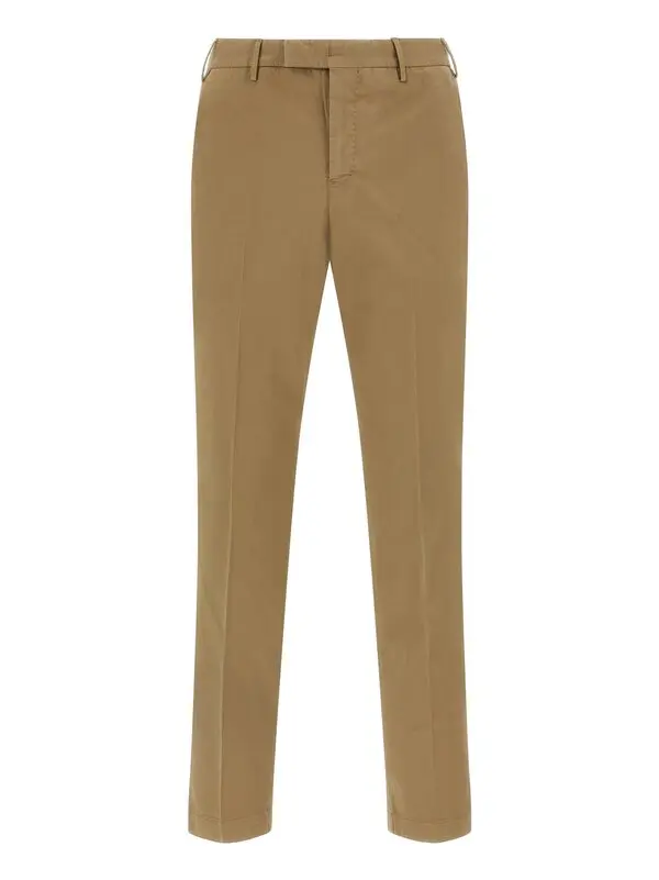 PT TORINO Master Stretch Cotton Gabardine Trousers - Brown