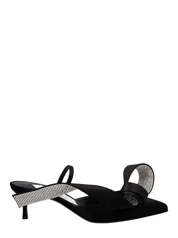 SERGIO ROSSI Area Marquise Satin Mules - Black