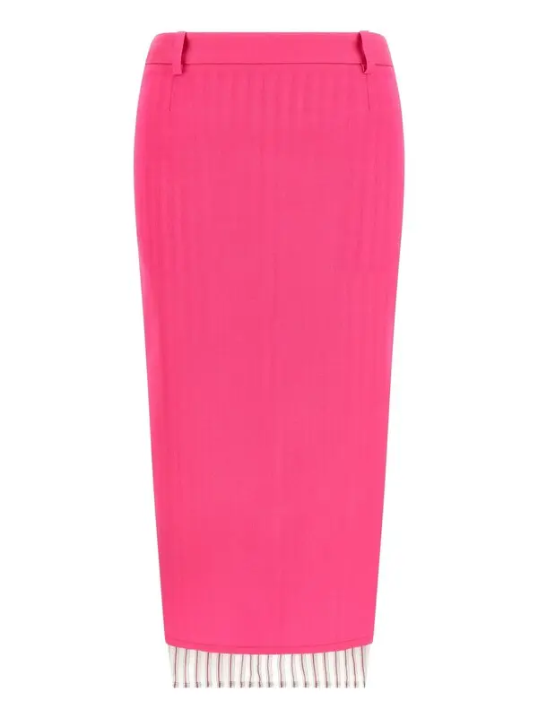 Attico Virgin Wool Double Layer Skirt - Fuchsia