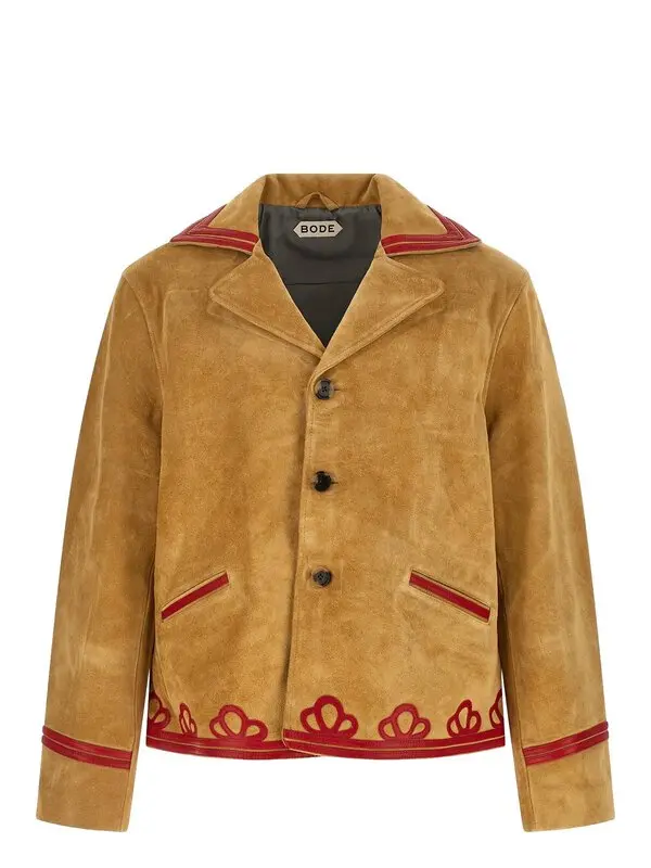 BODE Trefoil Suede Jacket - Beige