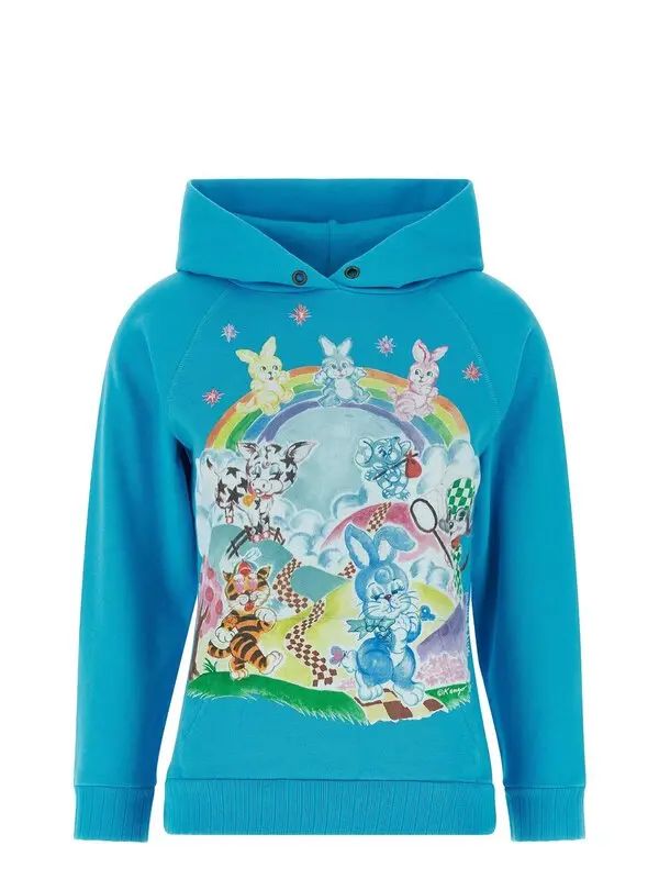Kenzo Cotton Cartoon Hoodie - Light Blue