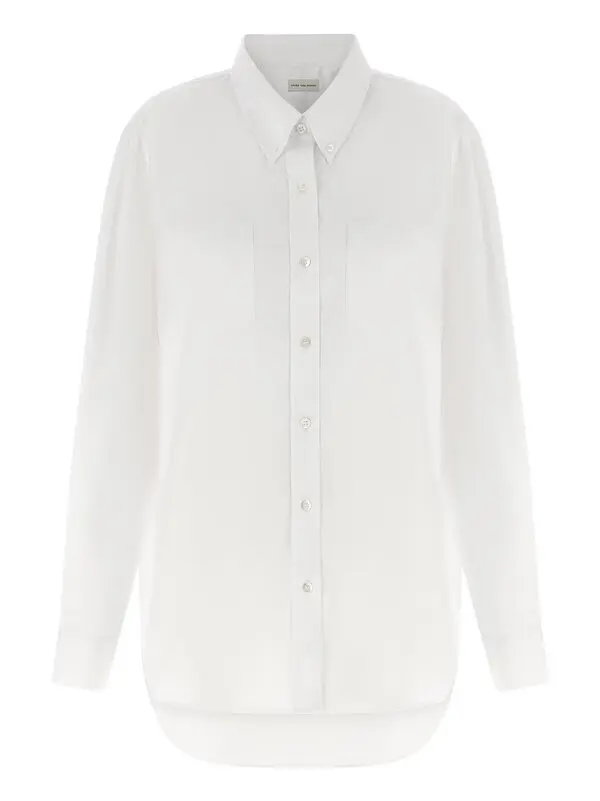 Dries Van Noten Cheers Cotton Poplin Shirt - White