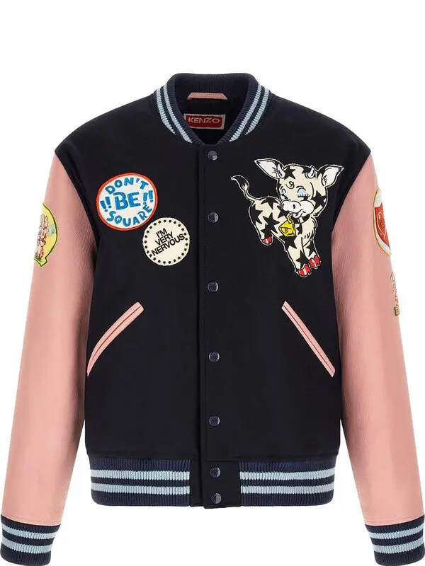 Kenzo Badges Wool Varsity Jacket - Multi