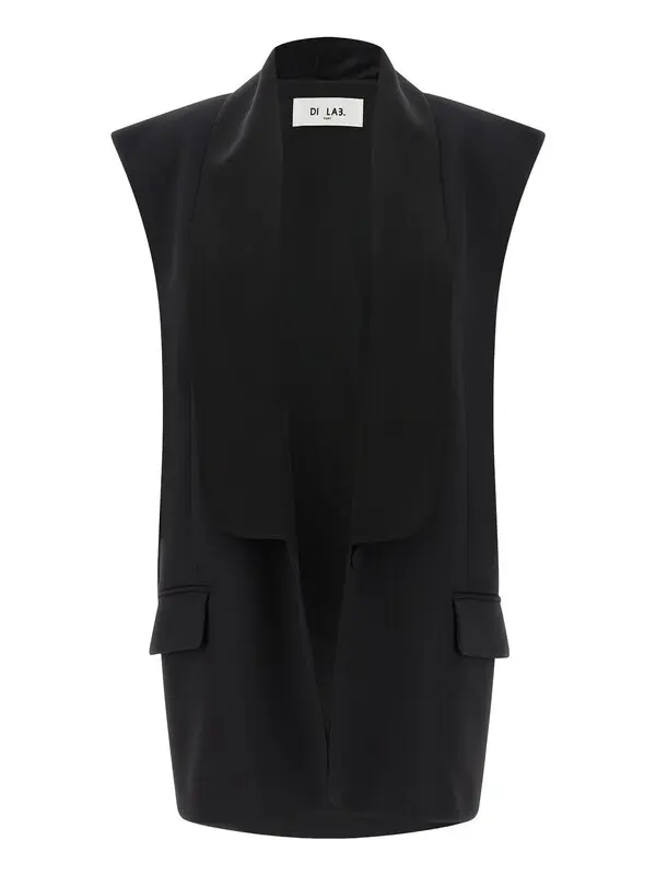 DI.LA3 PARI' Di.la3 Pari Tuxedo Vest - Black