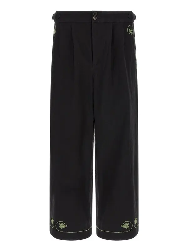 BODE Lucky Draw Cotton Twill Pants - Black