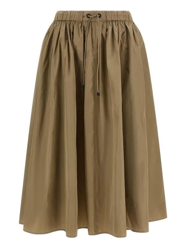 Max Mara Taffeta Midi Skirt - Green
