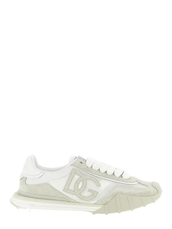 Dolce & Gabbana Dg Athletic Suede And Canvas Sneakers - Beige