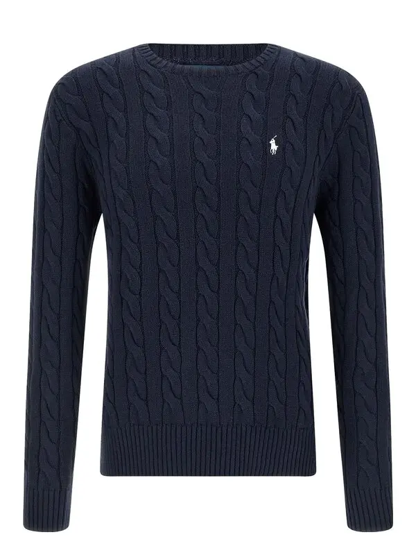 Polo Ralph Lauren Cotton Braided Sweater - Blue