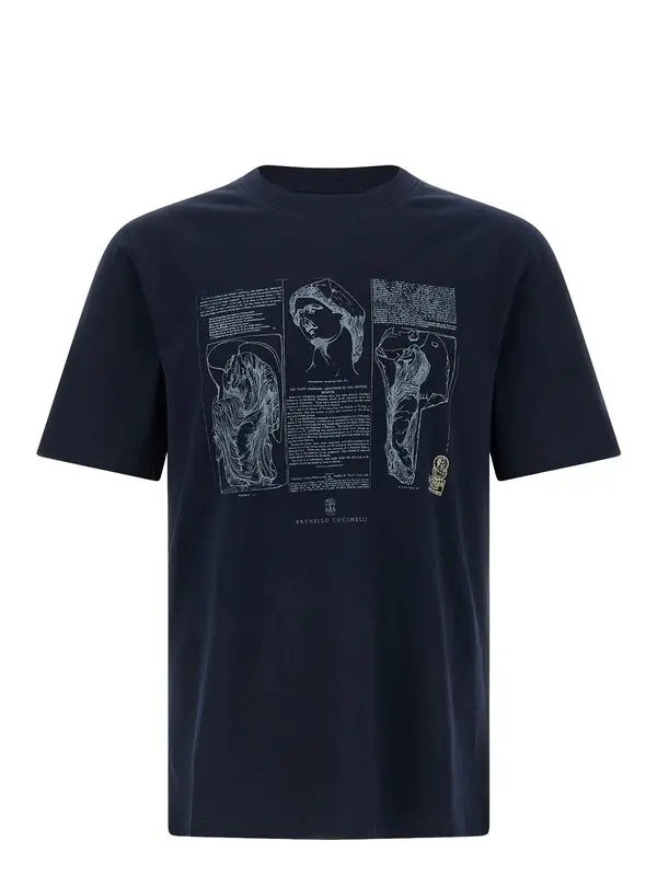 Brunello Cucinelli Printed T-shirt - Blue