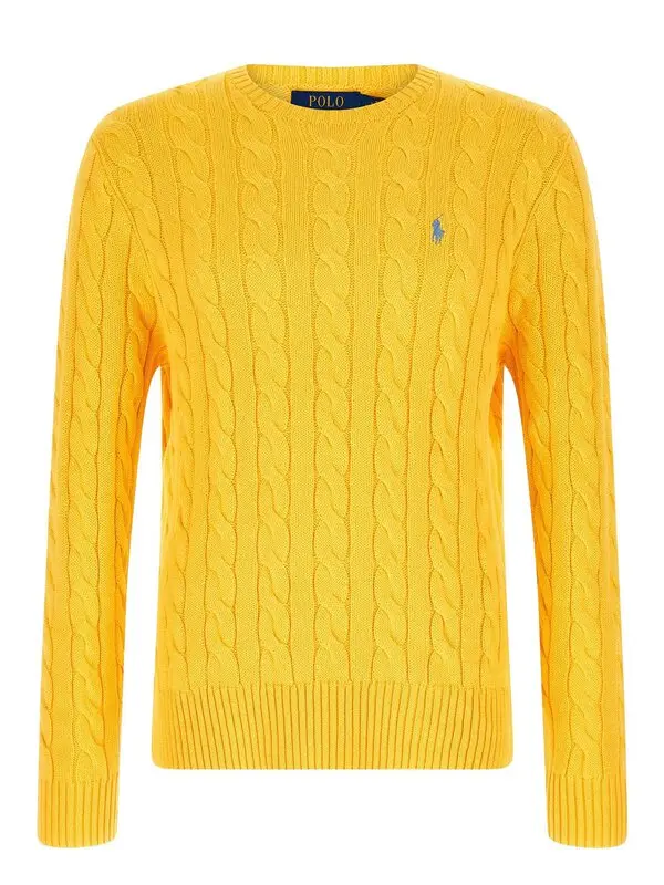 Polo Ralph Lauren Cotton Braided Sweater - Yellow