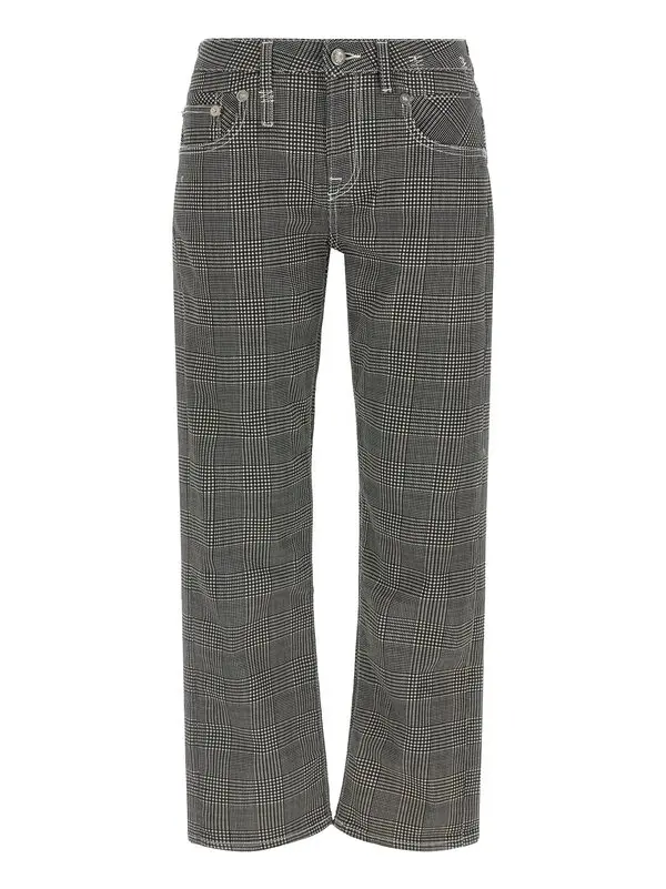 R13 Boy Straight Pants - White/black