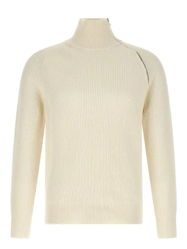 RIVIERA PROJECT Zip Sweater - White