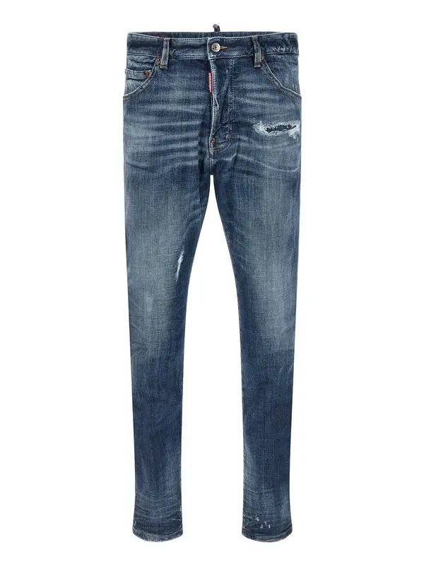 Dsquared2 Teddy Cotton Denim Jeans - Blue