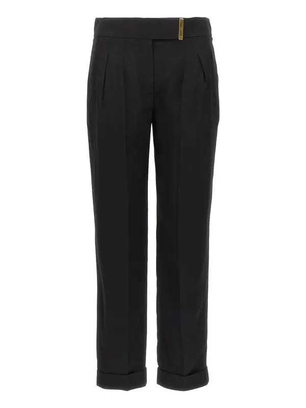 TOM FORD Metal Bar Detail Trousers - Black