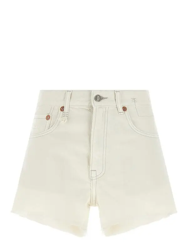 R13 X-bf Denim Shorts - White