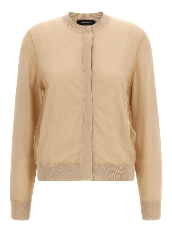 Fabiana Filippi Tulle Cardigan - Brown