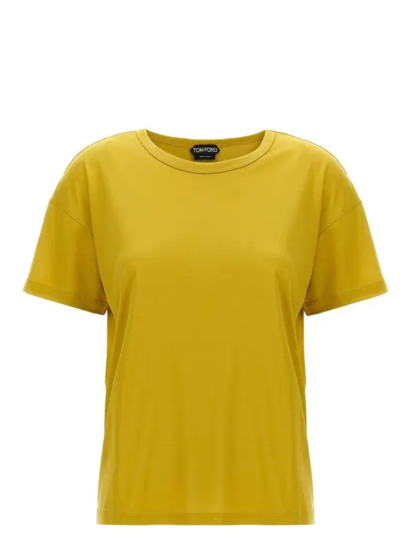 TOM FORD Silk Short Sleeve T-shirt - Yellow