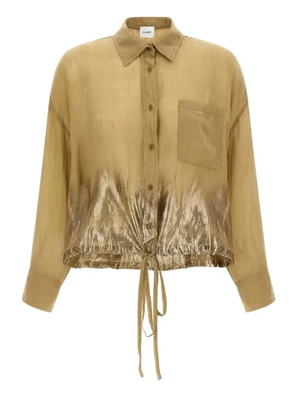 NUDE Linen Blend Shirt - Brown
