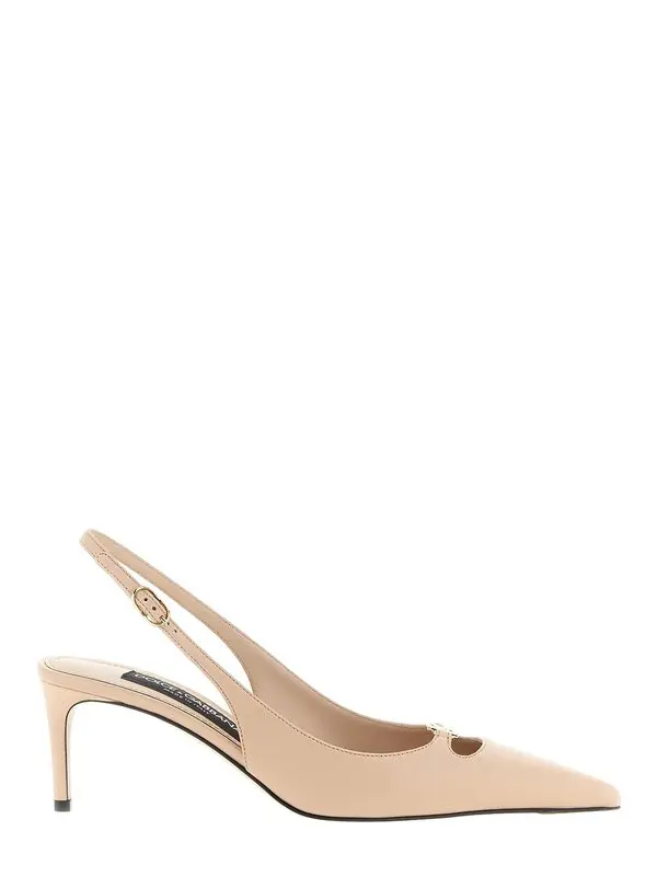 Dolce & Gabbana Silk Nappa Leather Lollo Slingback - Pink