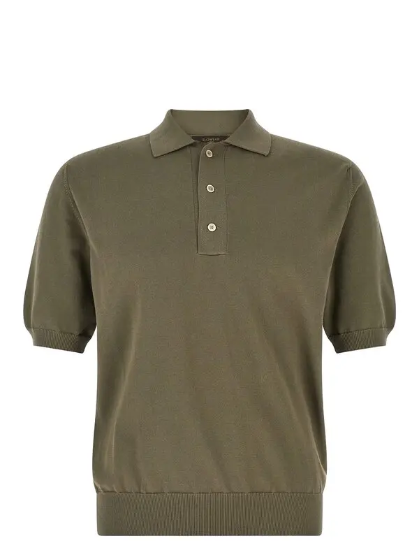 ZANONE Cotton Knit Polo Shirt - Green