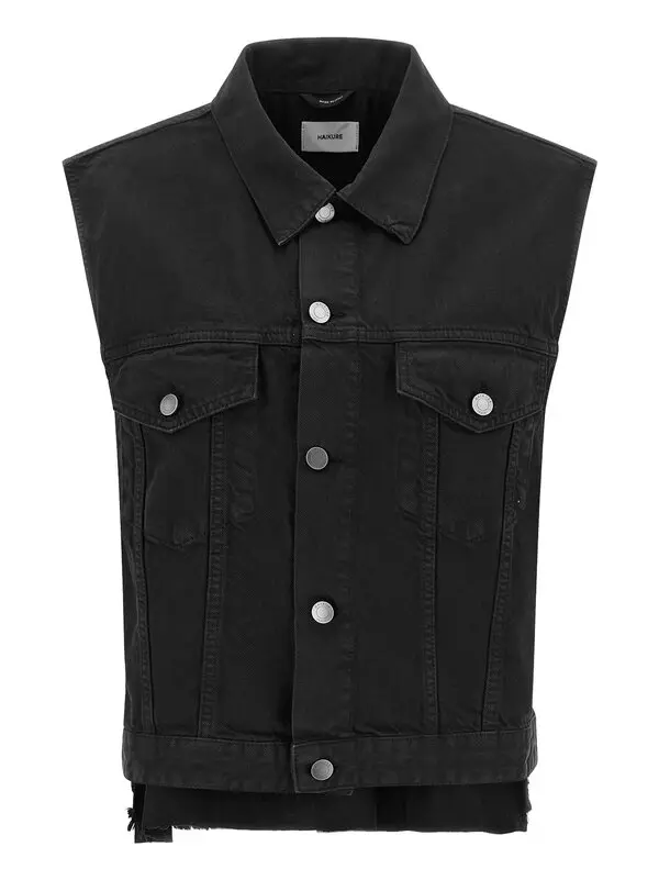 HAIKURE Ryder Cotton Denim Vest - Black