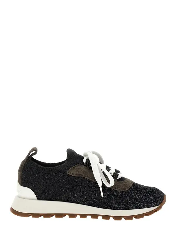 Brunello Cucinelli Lurex Low Top Sneakers - Gray