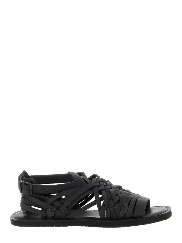 Yohji Yamamoto Braided Leather Sandals - Black