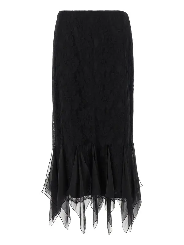 Valentino Garavani Lace Midi Skirt - Black