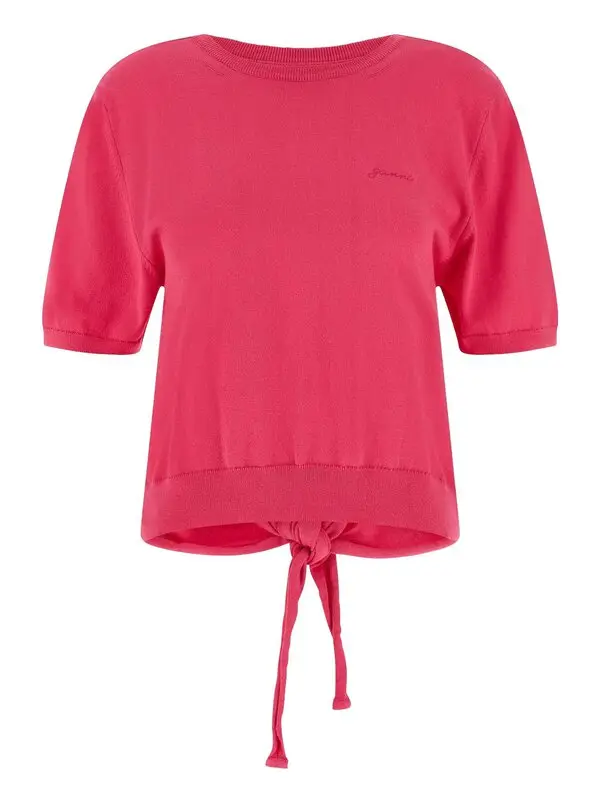 GANNI Bare Back Sweater - Fuchsia