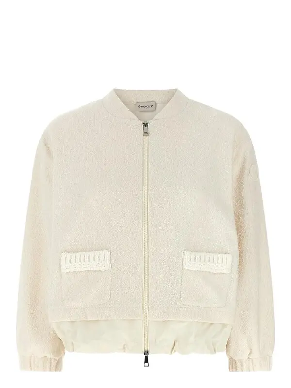 Moncler Bouclé Cardigan - White