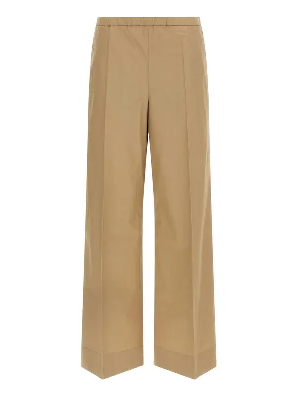 Moncler Grosgrain Logo Patch Pants - Beige