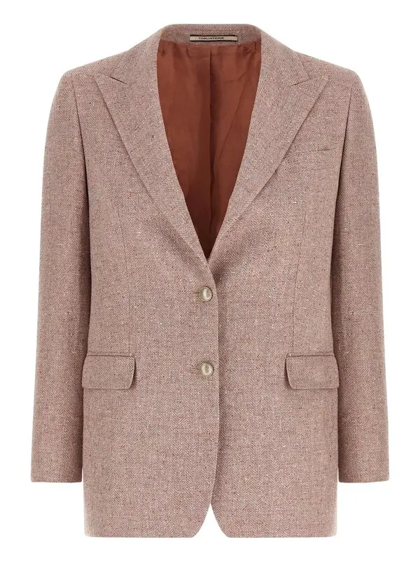 Tagliatore Bertha Single-breasted Bouclé Blazer - Pink