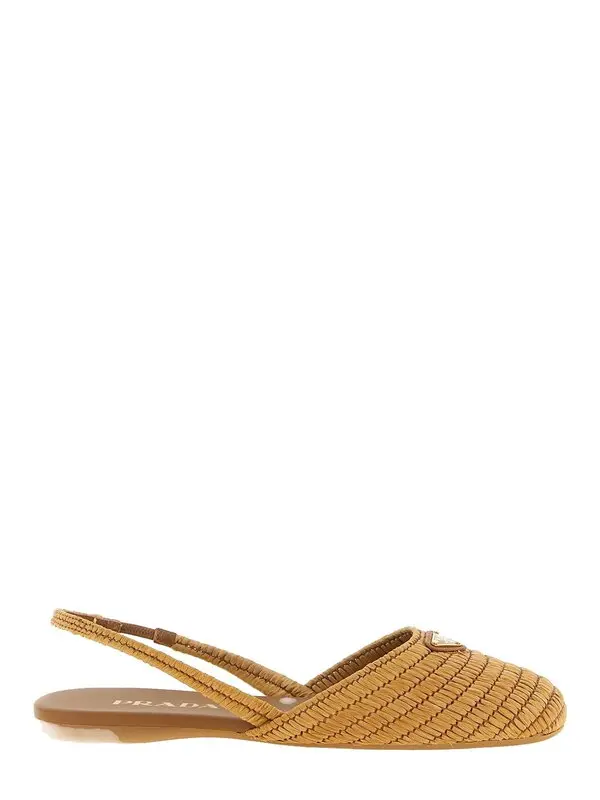 Prada Crochet Slingback Shoes - Beige