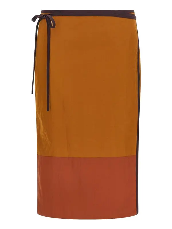Saint Laurent Midi Pencil Skirt - Brown