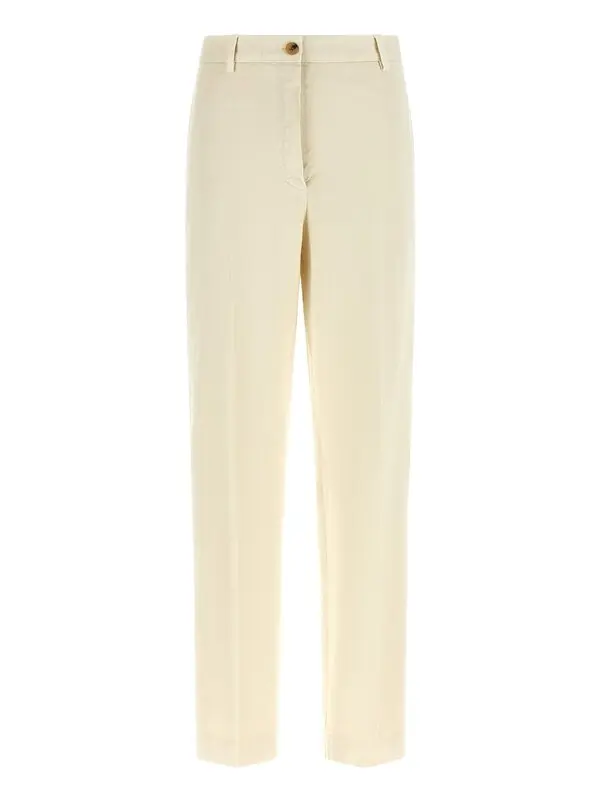 Dries Van Noten Pilar Cotton Canvas Trousers - Beige