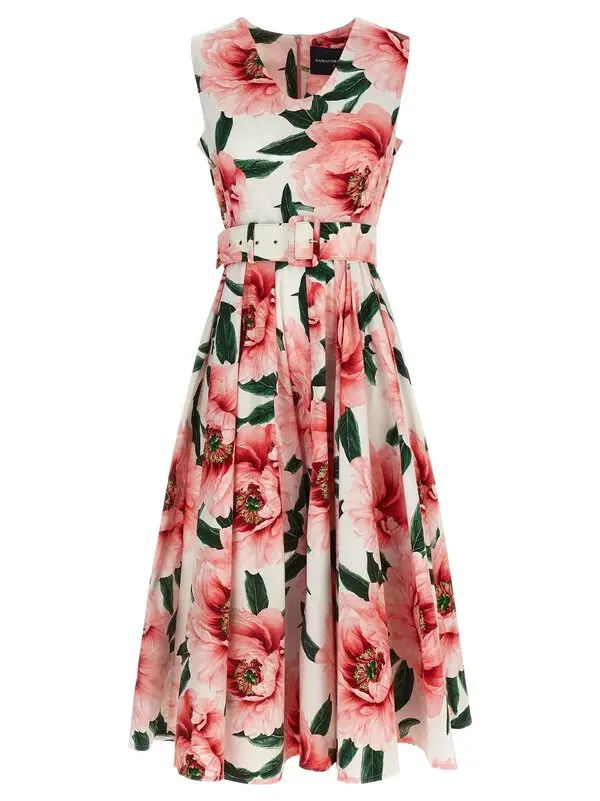 Samantha Sung Abelia Cotton Midi Dress - Pink