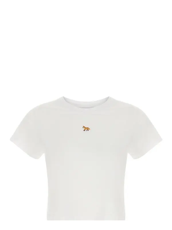 Maison Kitsuné Baby Fox Cropped T-shirt - White