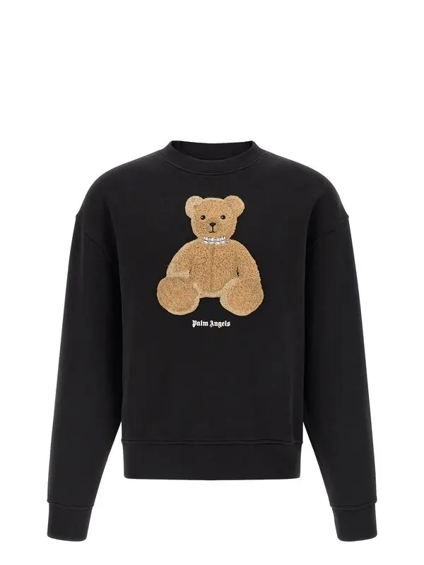 Palm Angels Bear Cotton Sweatshirt - Black