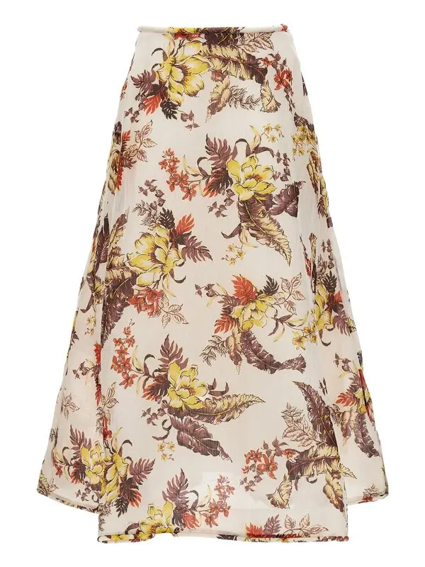 Zimmermann Matchmaker Floral Flare Skirt - Multi