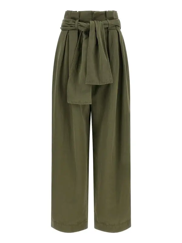 Balmain High-waist Serge Tapered Trousers - Green