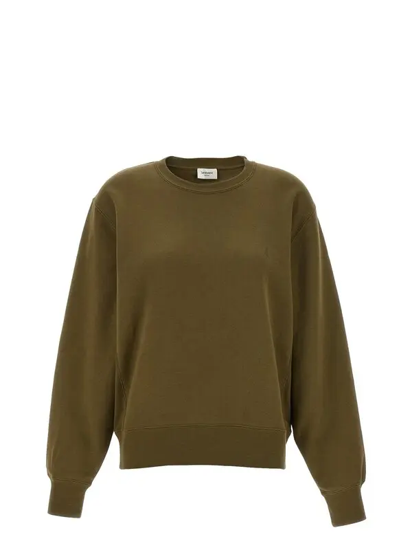 Saint Laurent Cassandre Cotton Sweatshirt - Green