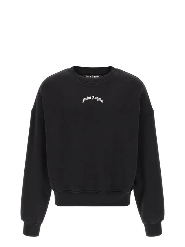 Palm Angels Curved Logo Sweatshirt - White/black